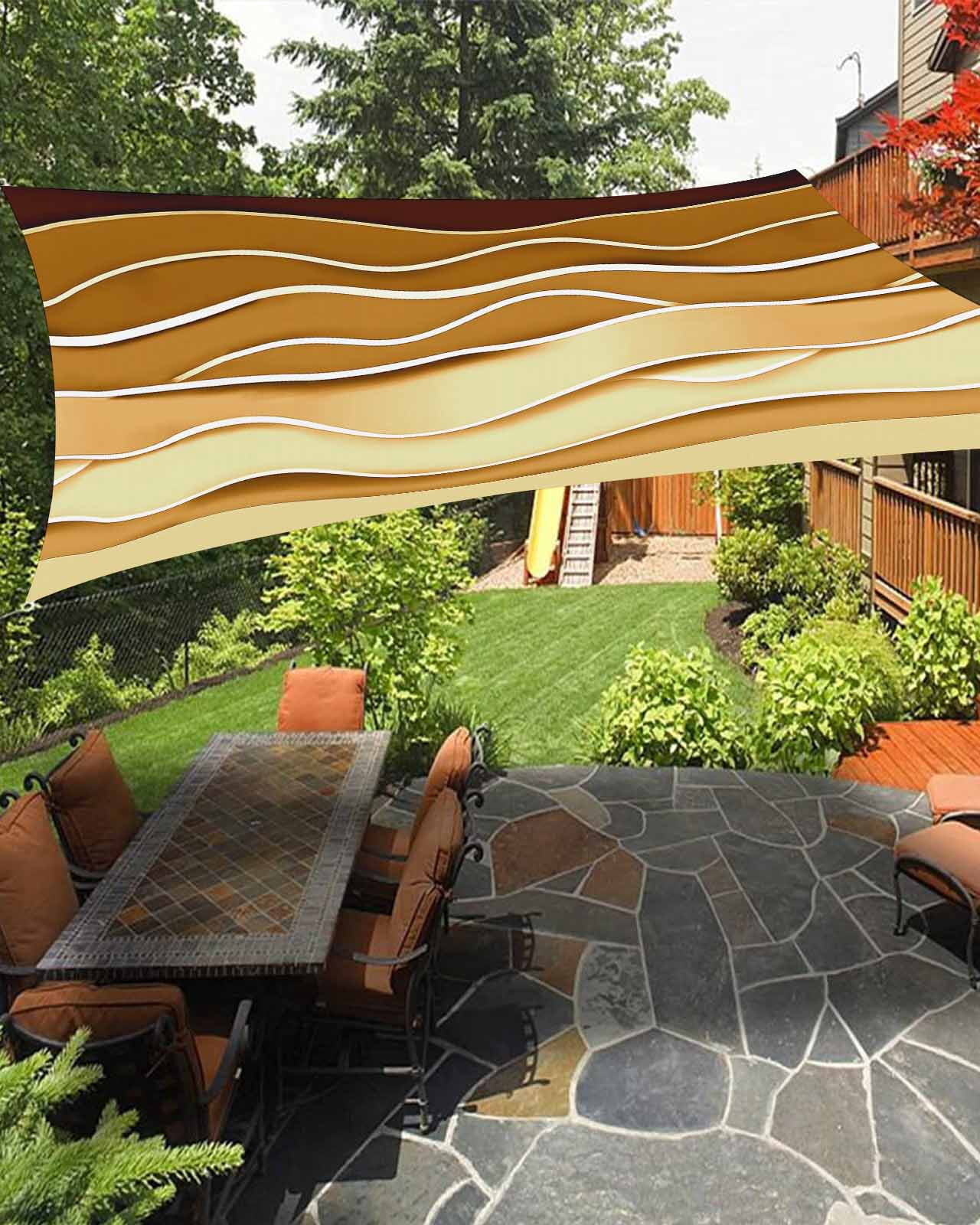 Coastal Yellow Sun Sail Shades Rectangle Canopy,Sunlight Block Heavy ...
