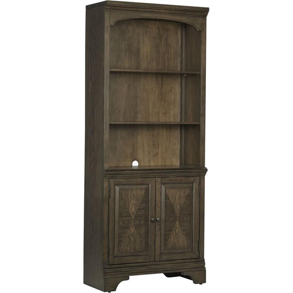 Hartshill Bookcase with Cabinet Burnished Oak - Walmart.com