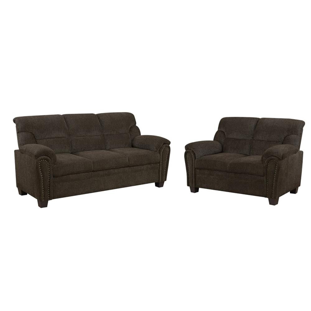 Clementine Modern Couch Furniture - Upholstered Pillow Top Arm Sofa ...
