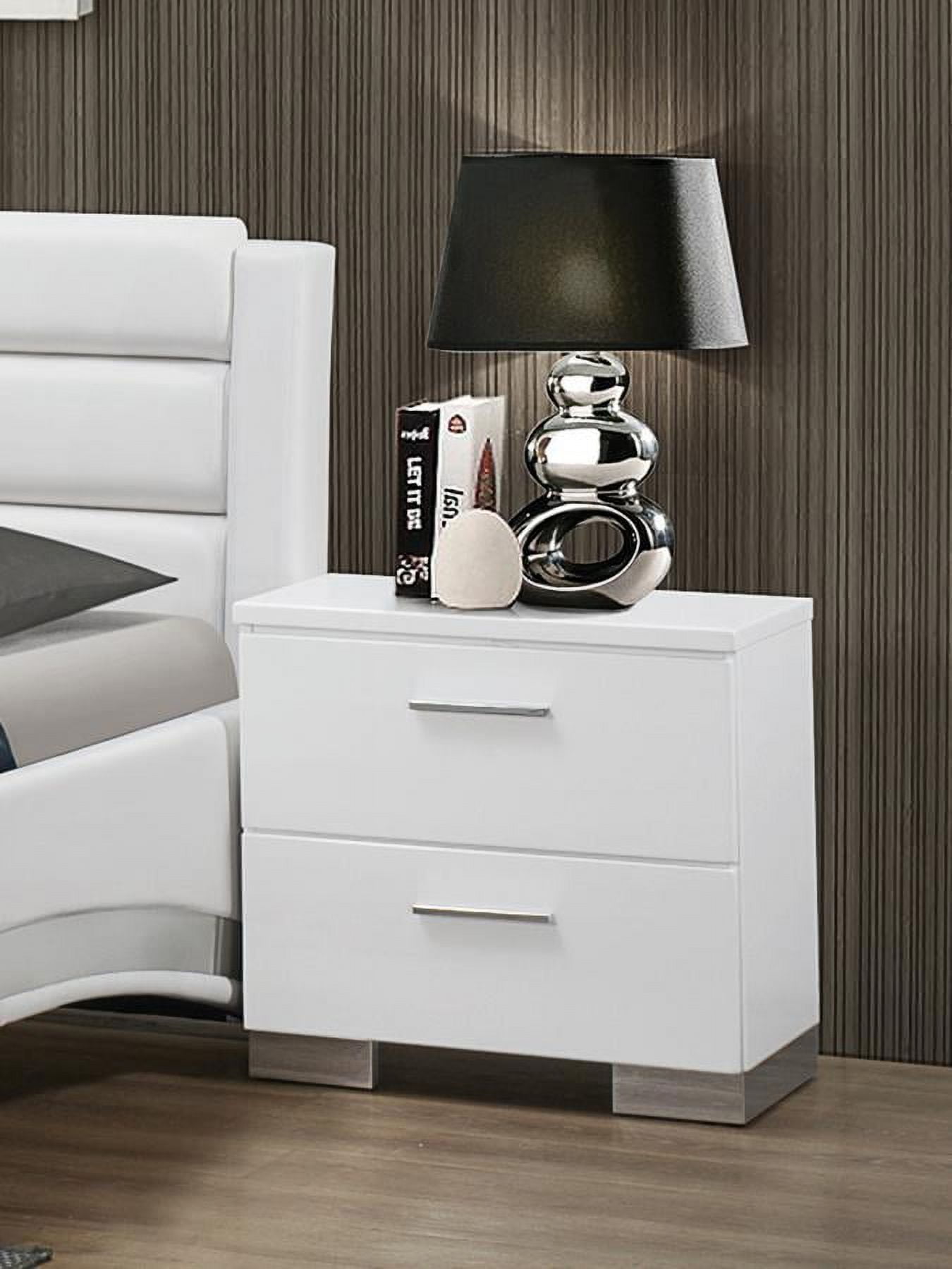 Coaster 203502 Home Furnishings Night Stand Glossy White