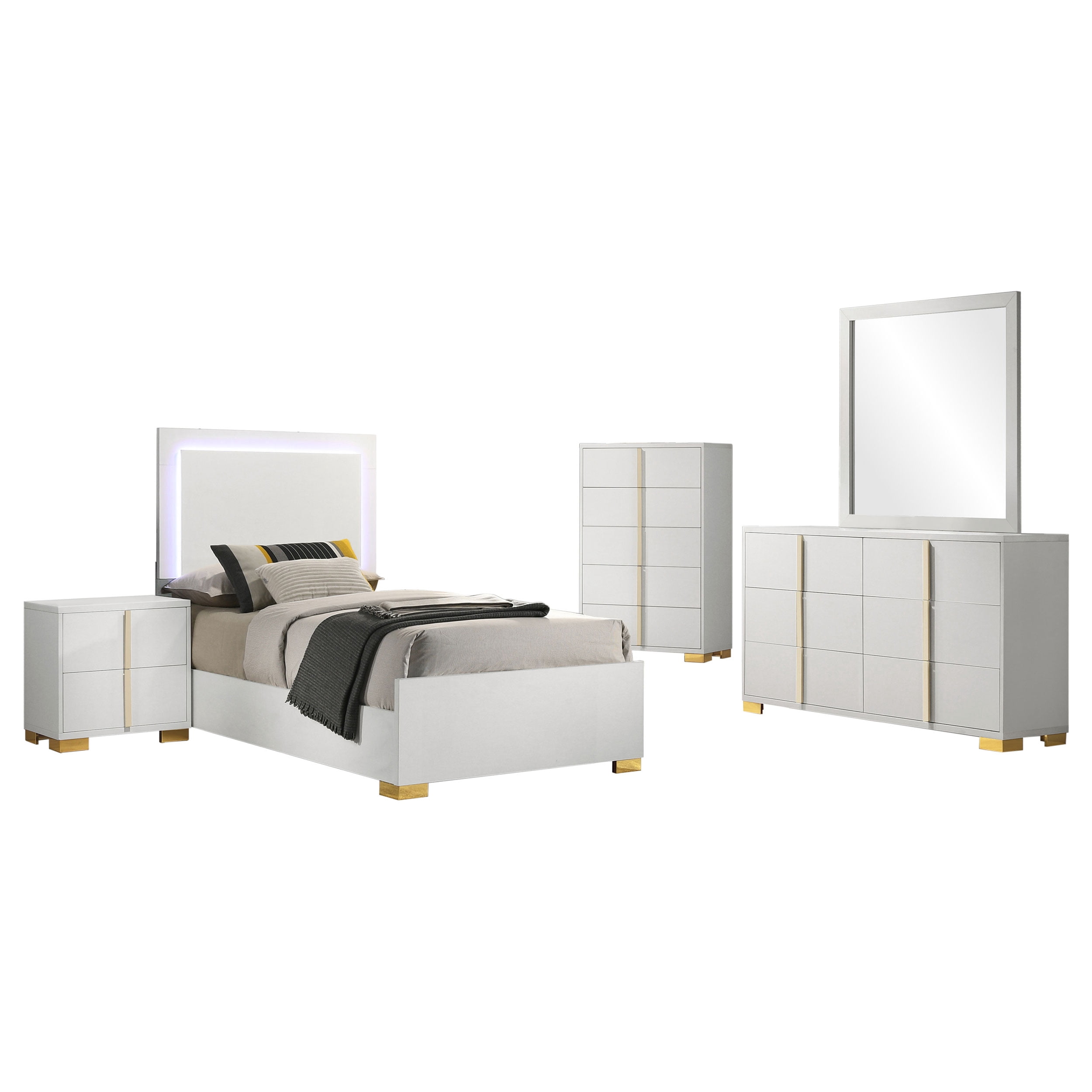 Marceline 5-piece Twin Bedroom Set White - Walmart.com