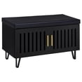 Brixton 2-door Padded Entryway Shoe Storage Bench Black - Walmart.com