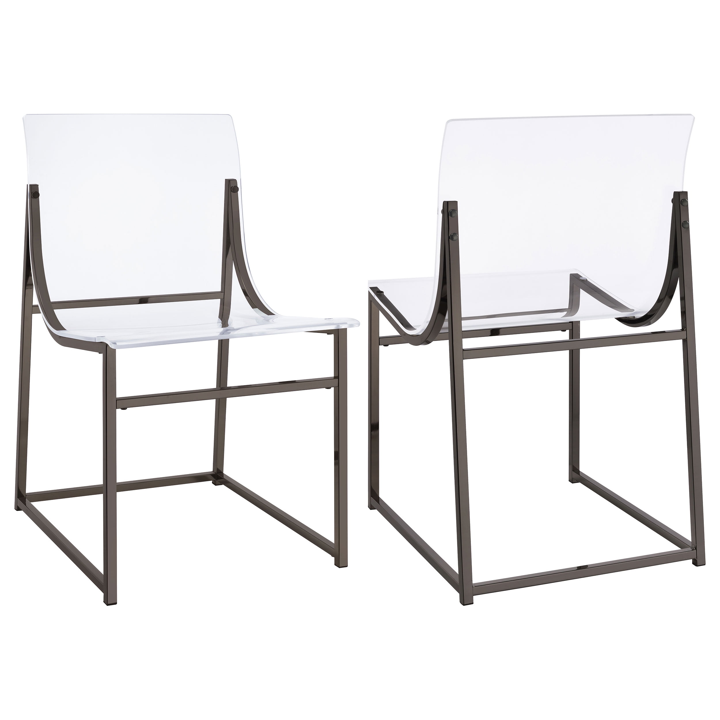 Adino Acrylic Dining Side Chair Black Nickel (Set of 2) - Walmart.com