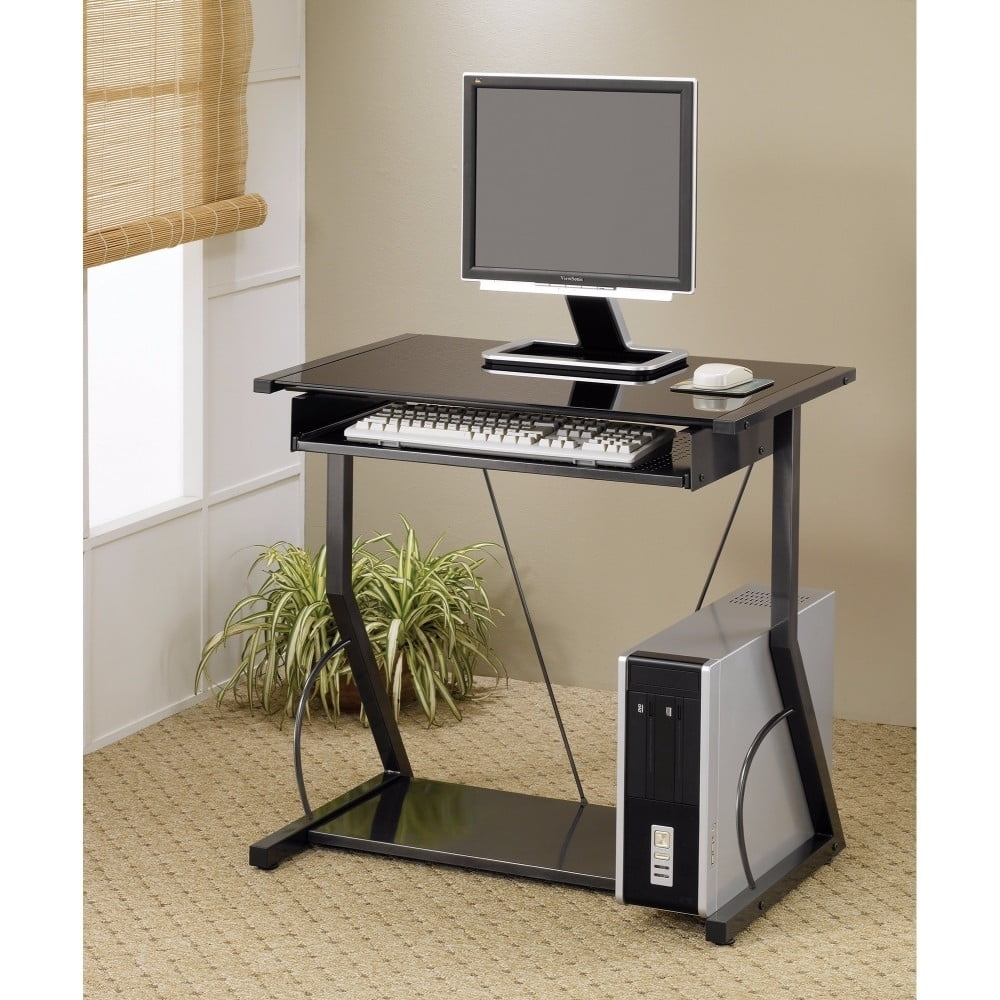 Alastair Computer Desk with Keyboard Tray Black - Walmart.com