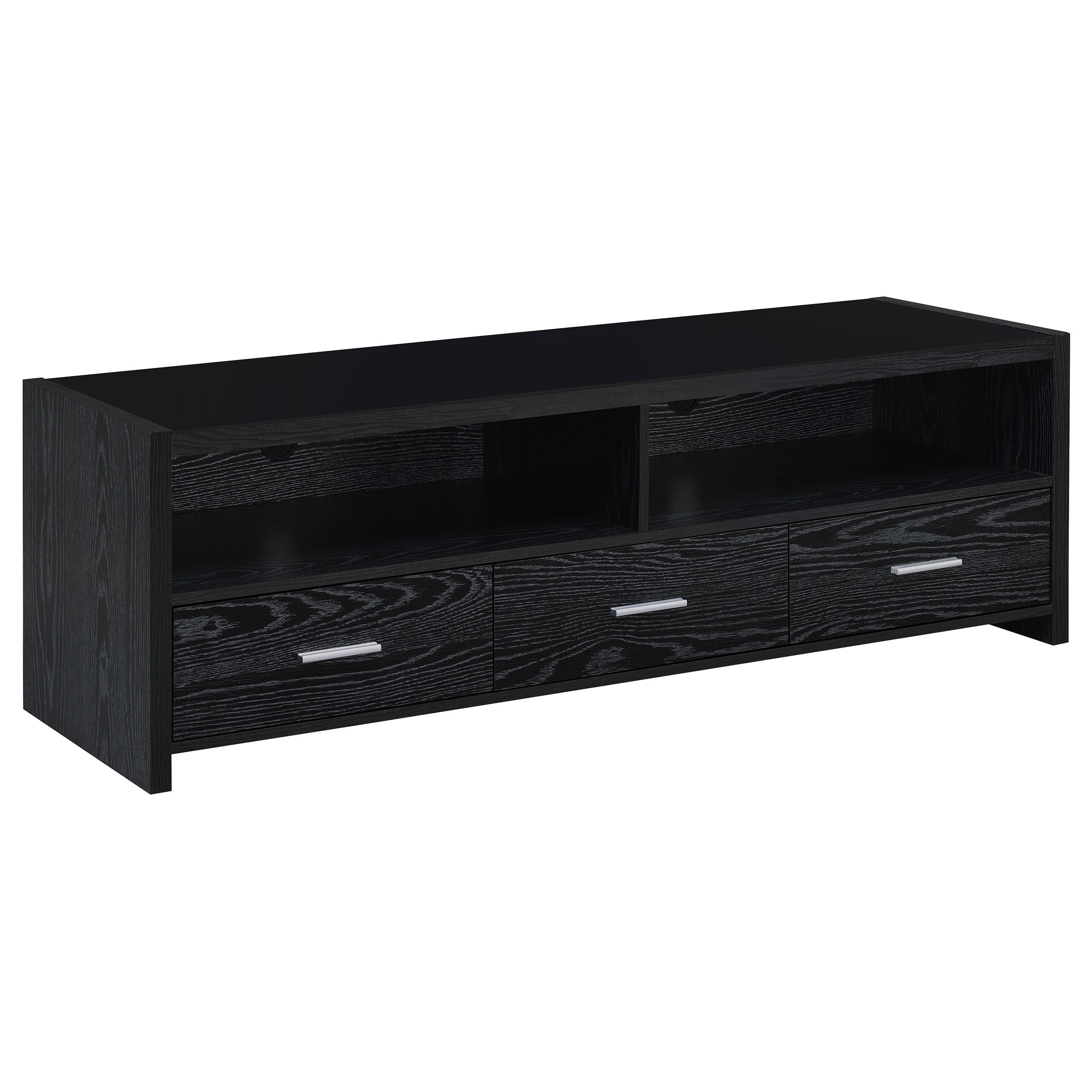 Alton 3-drawer Engineered Wood 61-inch TV Stand Black Oak - Walmart.com