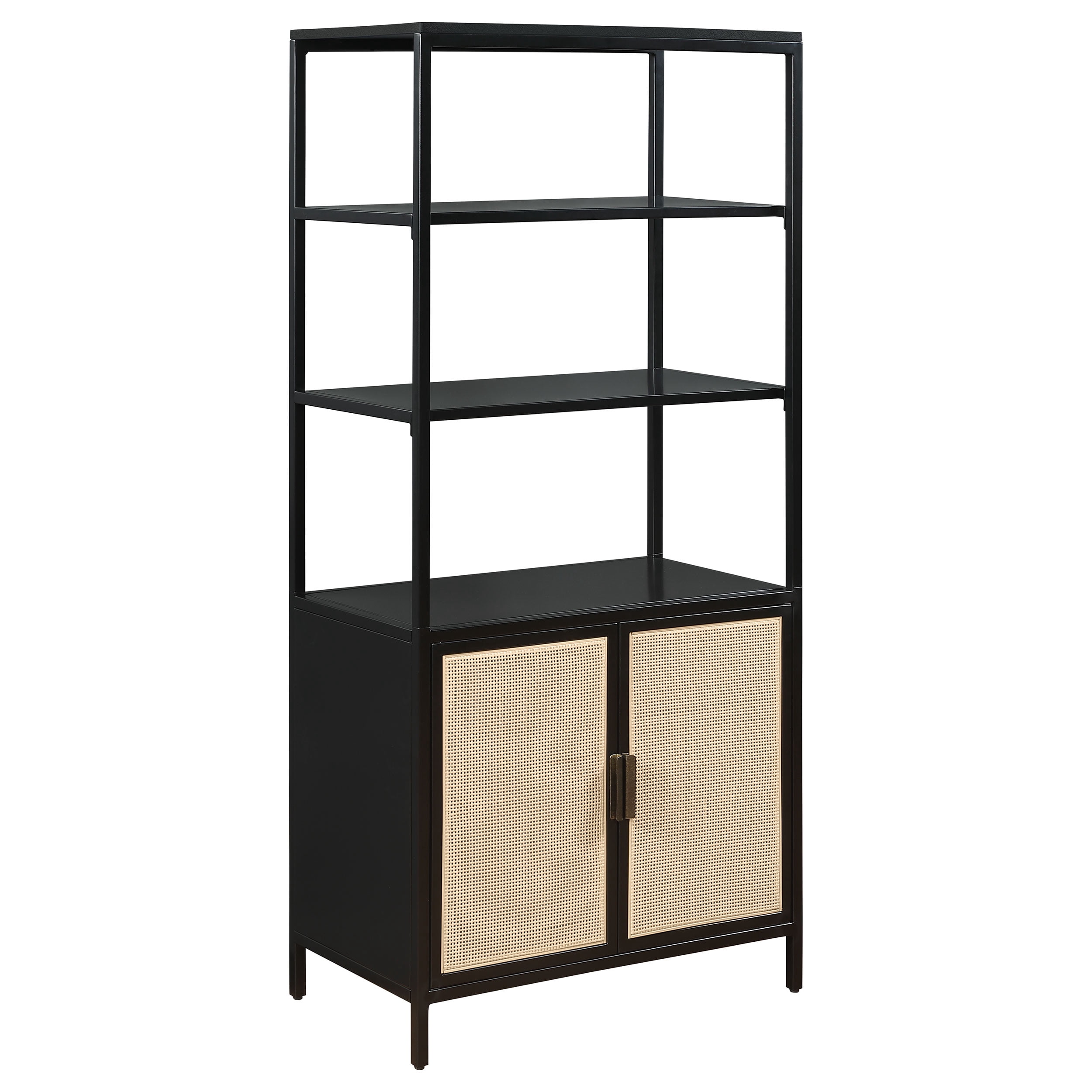 Amherst 4-shelf Radio Weave Cane Metal Accent Cabinet Black - Walmart.com