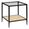 Amherst Glass Top Metal with Cane Shelf End Table Black - Walmart ...