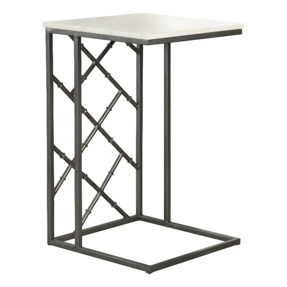 Angeliki Modern End Accent Table with Marble Top, Crisscross Design ...
