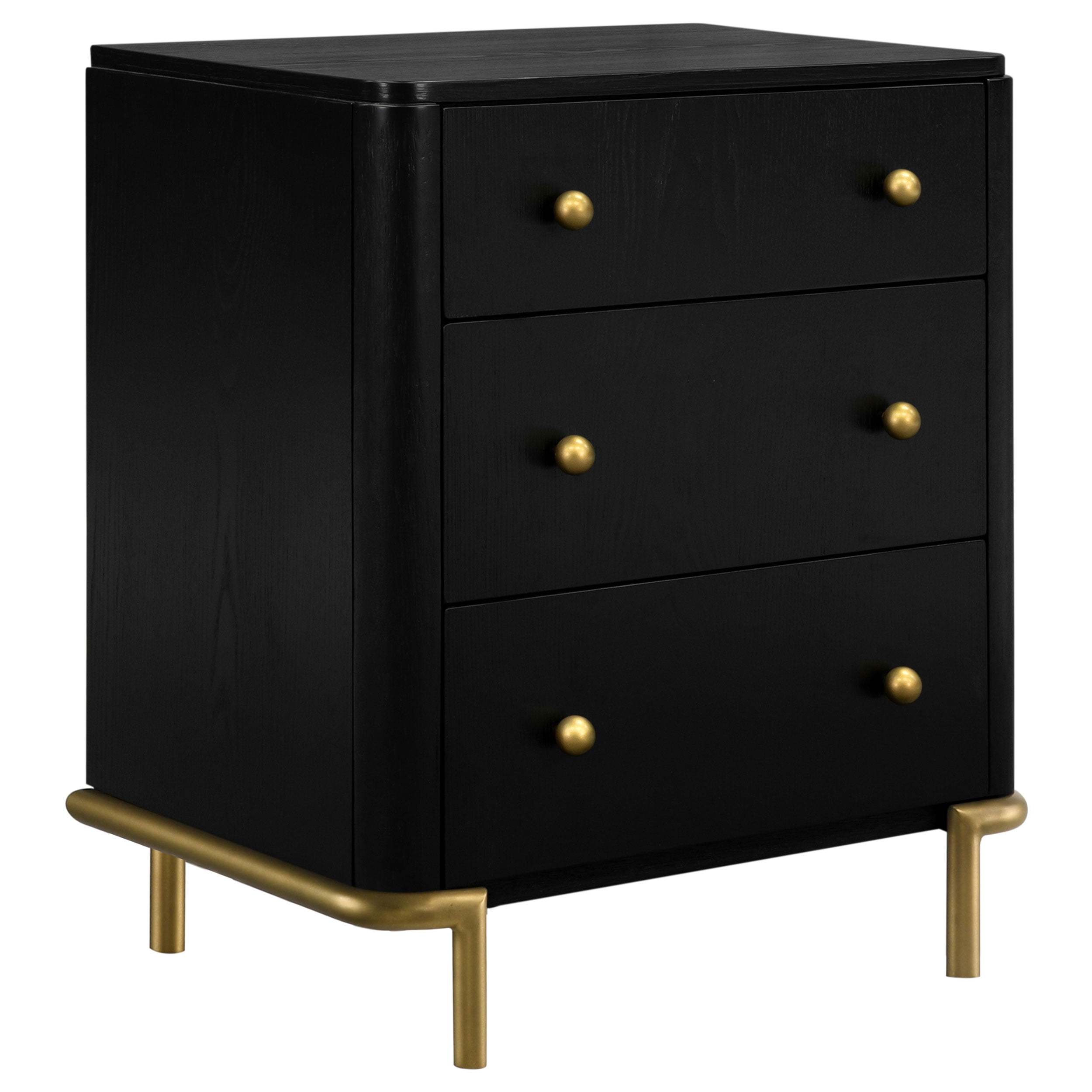 Arini 3-drawer Nightstand Black - Walmart.com
