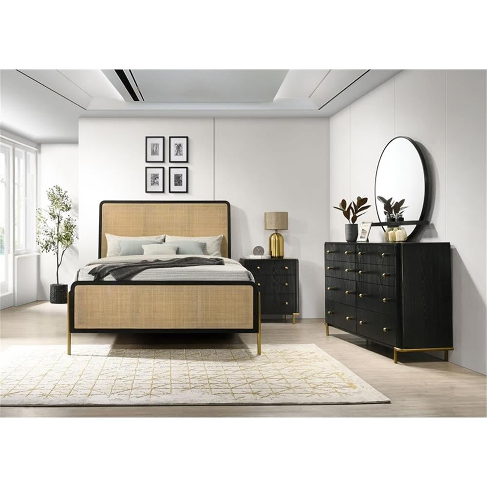Coaster Arini 4-piece Wood Eastern King Bedroom Set Black and Natural ...
