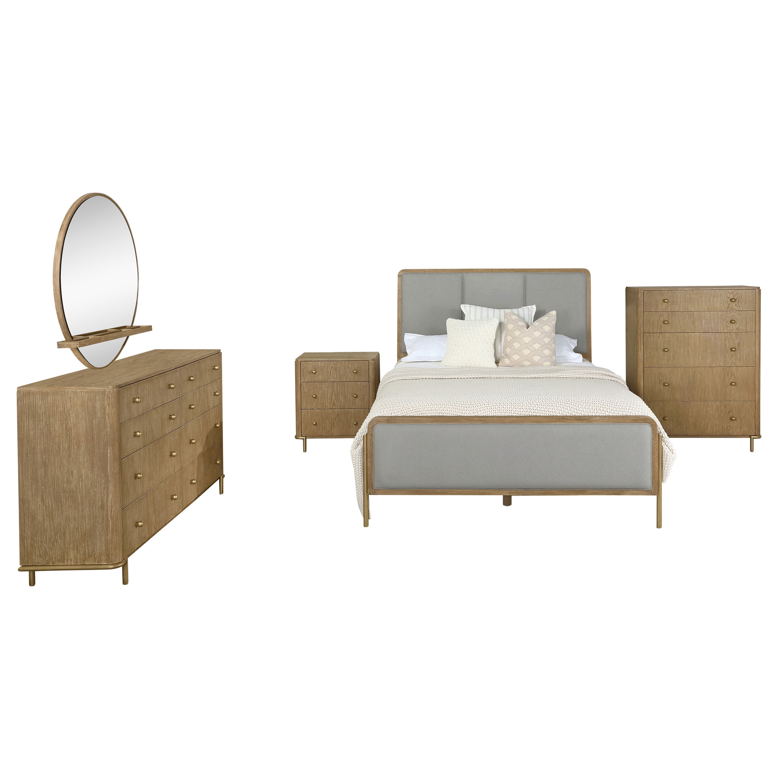 Arini 5-piece Eastern King Bedroom Set Sand Wash and Grey - Walmart.com