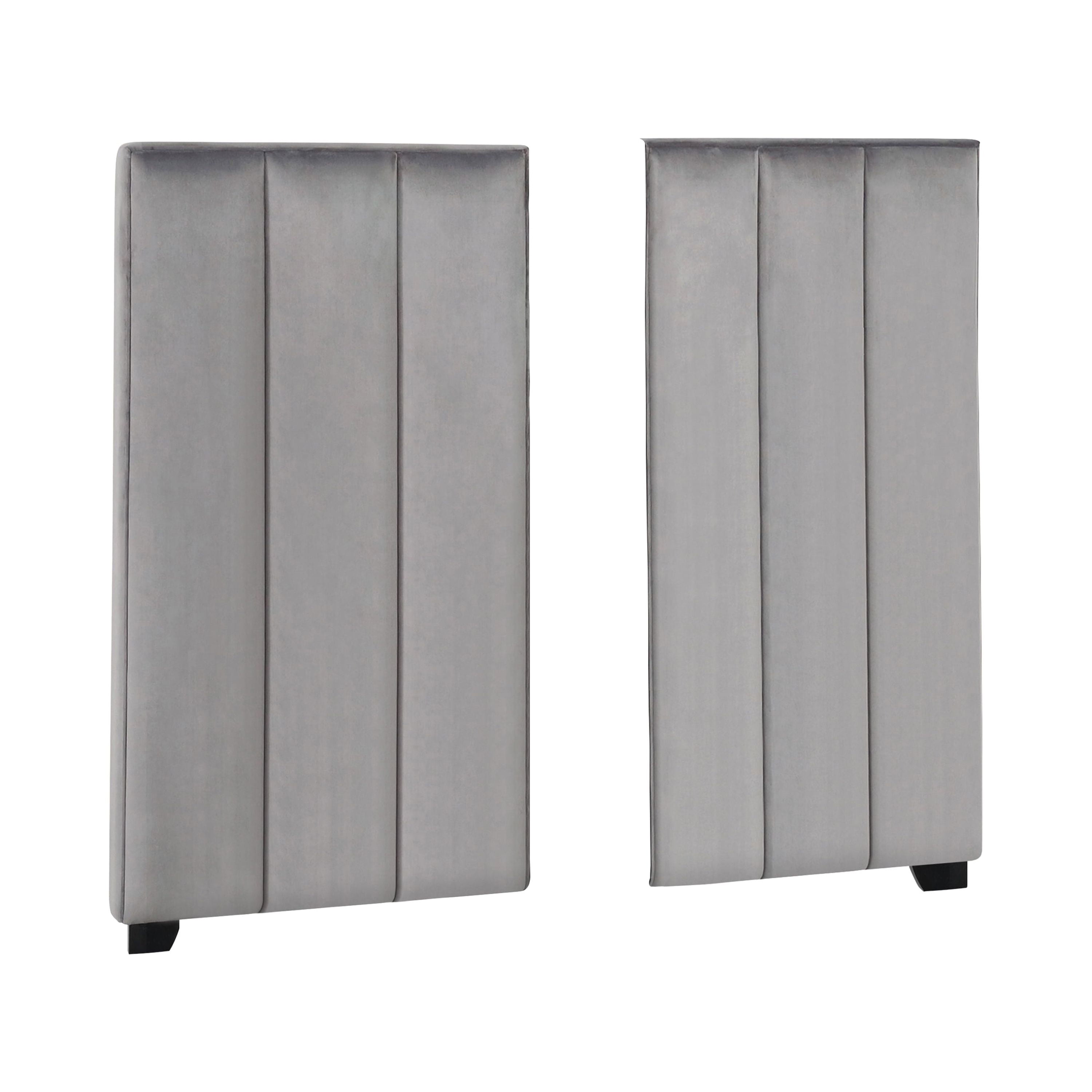 Coaster Arles Vertical Channeled Tufted Velvet Wall Bed Panel Gray ...