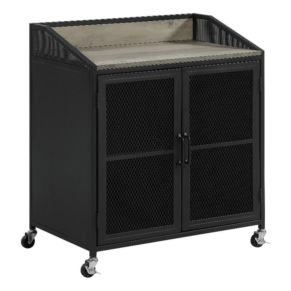 Coaster Arlette Accent Cabinet with Metal Mesh Doors Gray Wash and ...