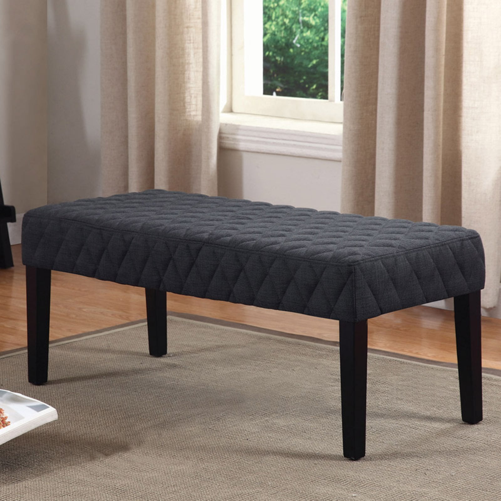 Coaster Bench in Gray and Black - Walmart.com