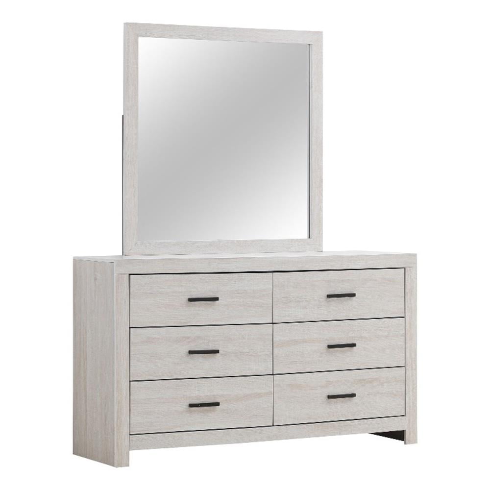 Brantford 6-drawer Dresser with Mirror Coastal White - Walmart.com
