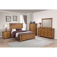 Robyn Bedroom Set with Upholstered Tufted Headboard Dark Walnut ...