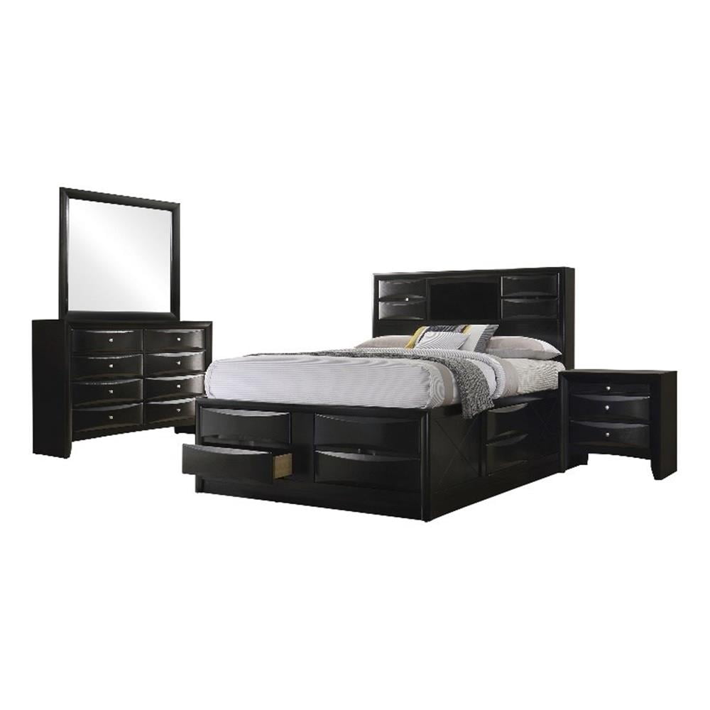 Briana 4-Piece Storage Bedroom Set with Drawers, Dresser, Nightstand ...