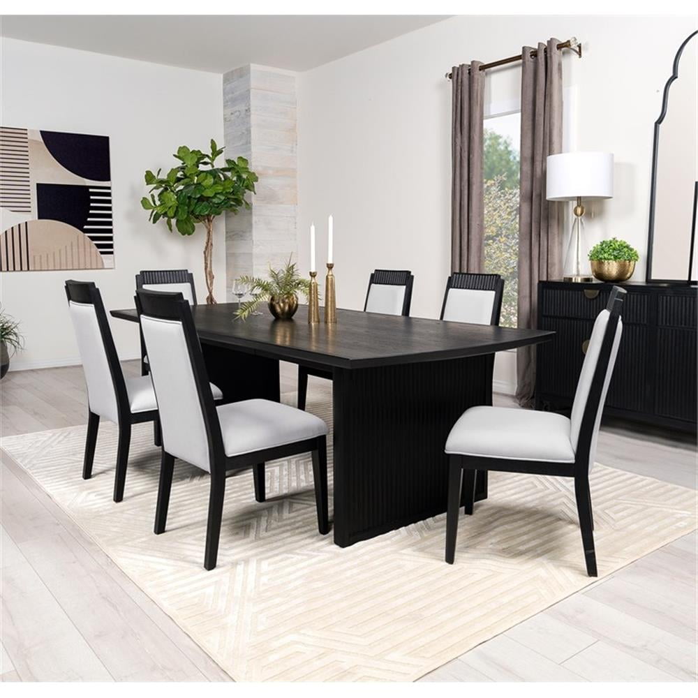 Coaster Brookmead 7-piece Wood Dining Set with Removable Extension Leaf ...