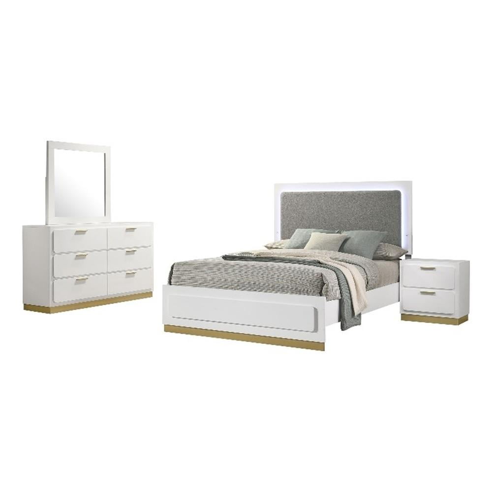 Coaster Caraway 4-piece Wood California King Bedroom Set White and Gray ...