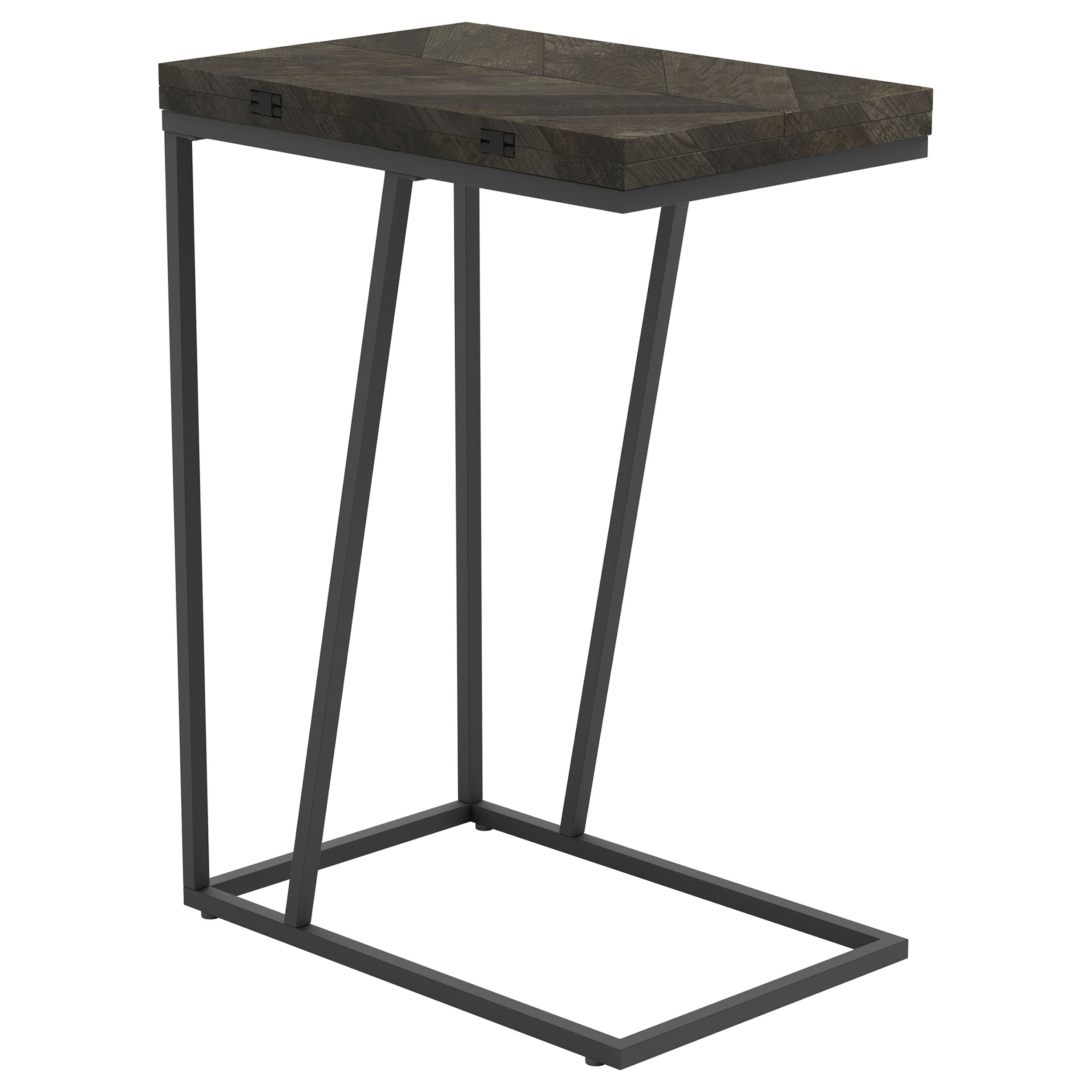 Coaster Carly Expandable Engineered Wood C-Shaped Side Table Rustic ...