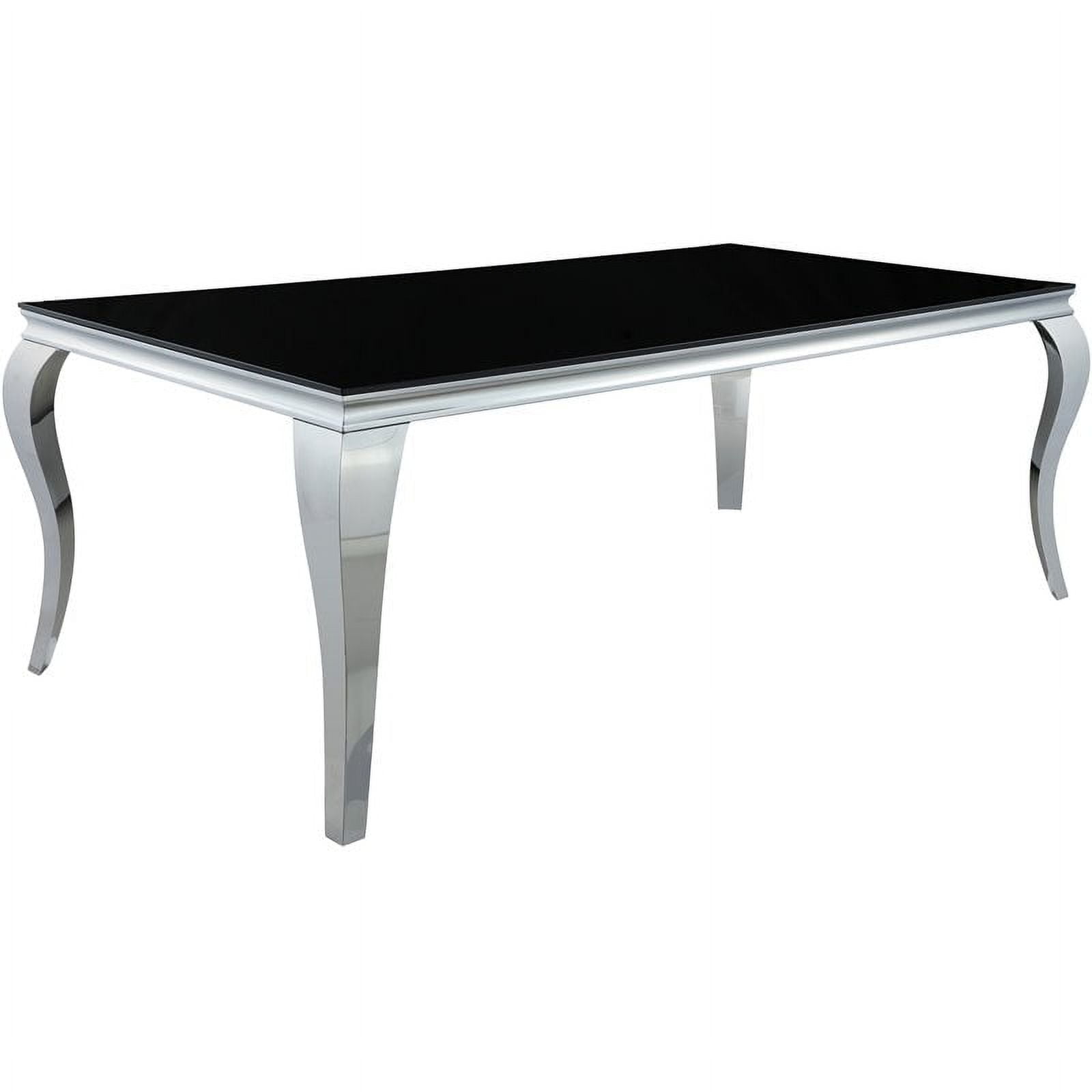 Coaster Carone Rectangular Glass Top Dining Table in Black and Chrome - Walmart.com