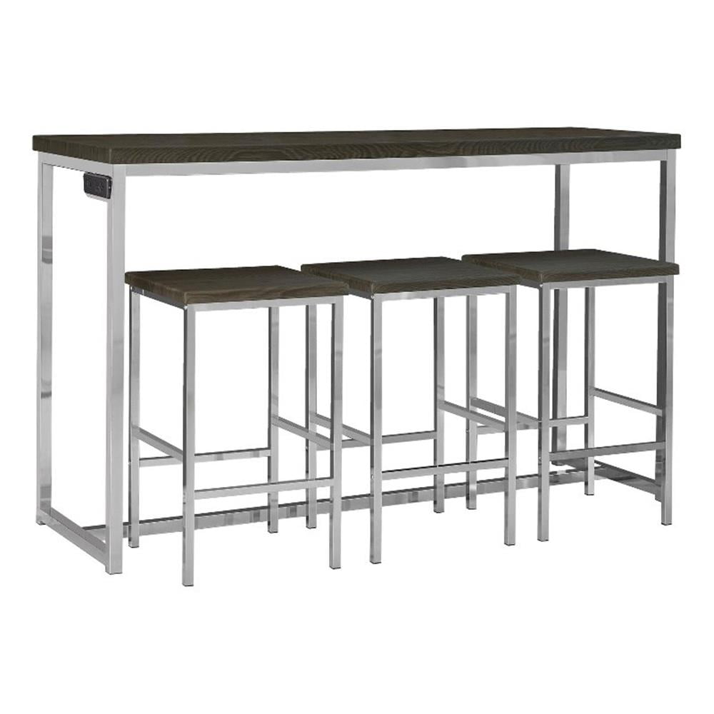 4 Piece Counter Set with 2 AC and USB Plugin Brown - Saltoro Sherpi ...