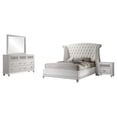 Barzini 4-Piece Queen Bedroom Set White with Glam Details - Walmart.com