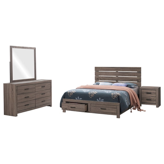 Brantford 4-piece Eastern King Bedroom Set Barrel Oak - Walmart.com