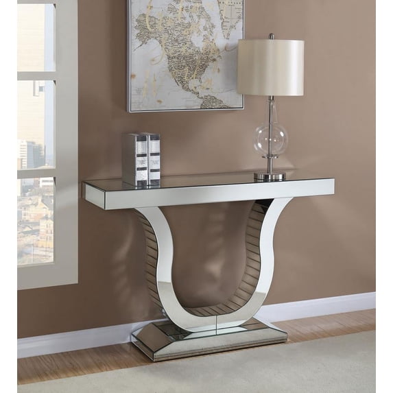 Coaster Company Console Table with U-Shaped Base Clear Mirror - Walmart.com