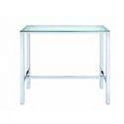 Tolbert Rectangular Bar Table with Clear Tempered Glass Top and Chrome ...