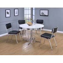 Coaster Cleveland Retro Kitchen Dinner Room Furniture, 5 Piece Round ...