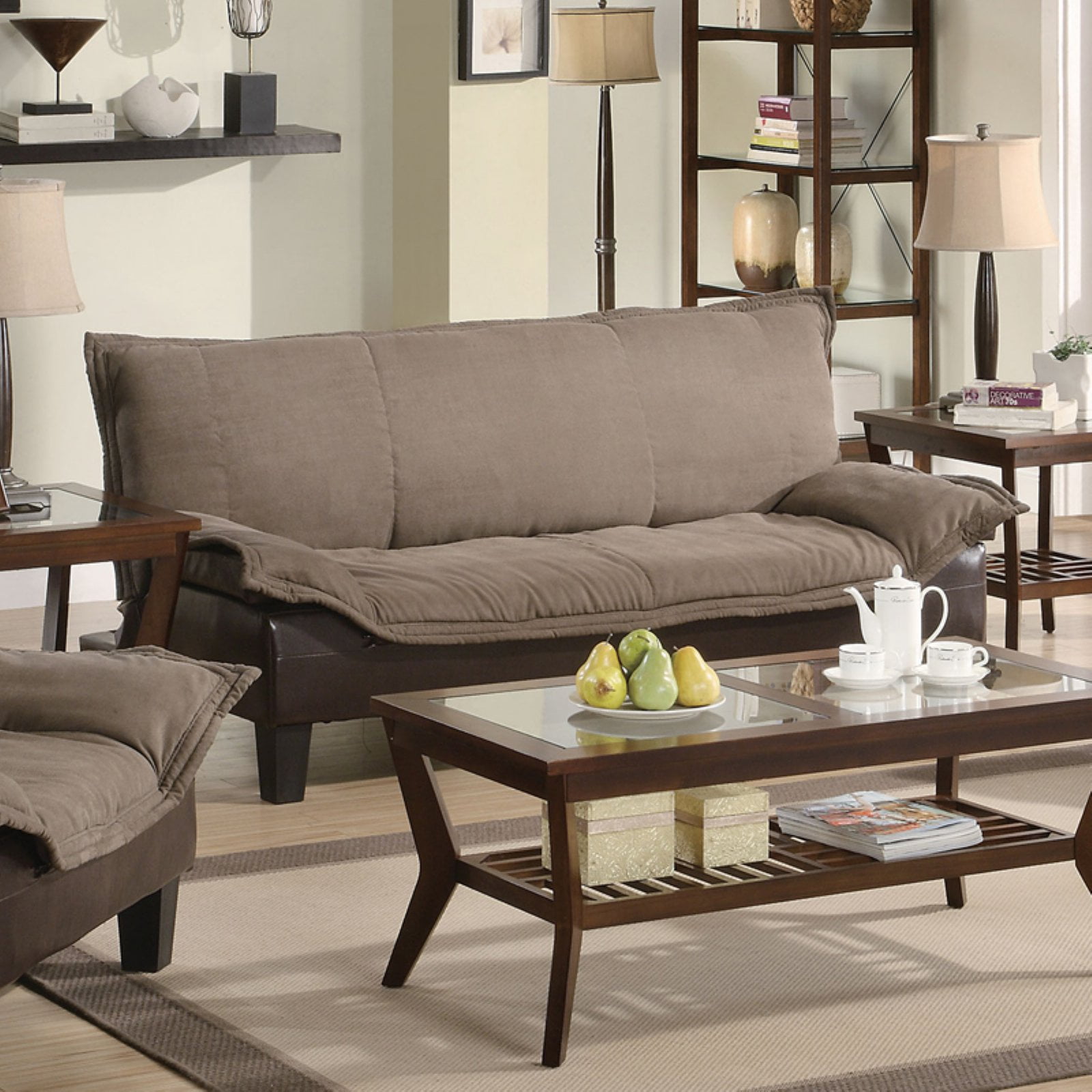 Coaster Company Sofa/Sofa Bed with removable seat cover, Brown and Dark ...