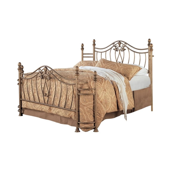Coaster Sydney King Metal Panel Bed - Antique Brushed Gold - Walmart.com