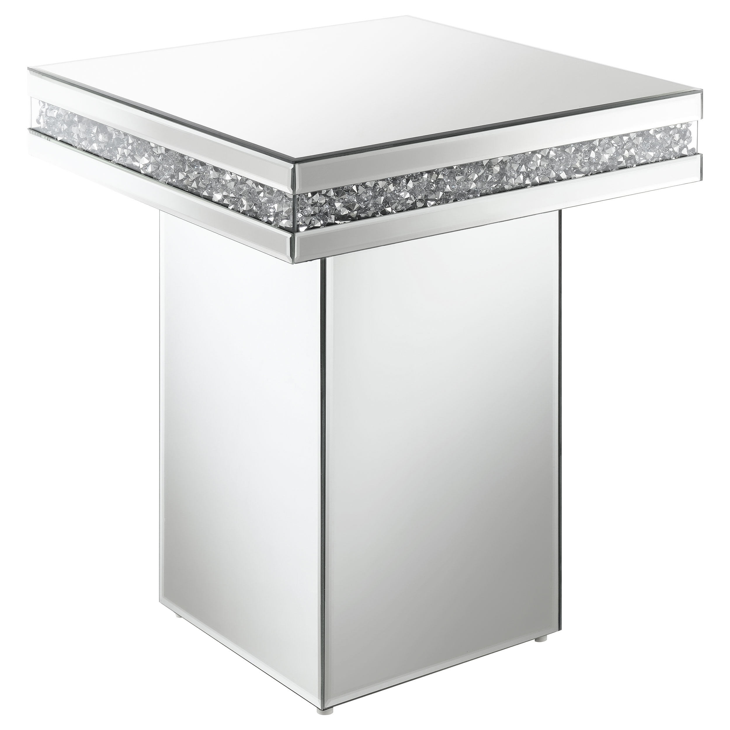 Elora Square Mirrored Accent Side Table Silver - Walmart.com