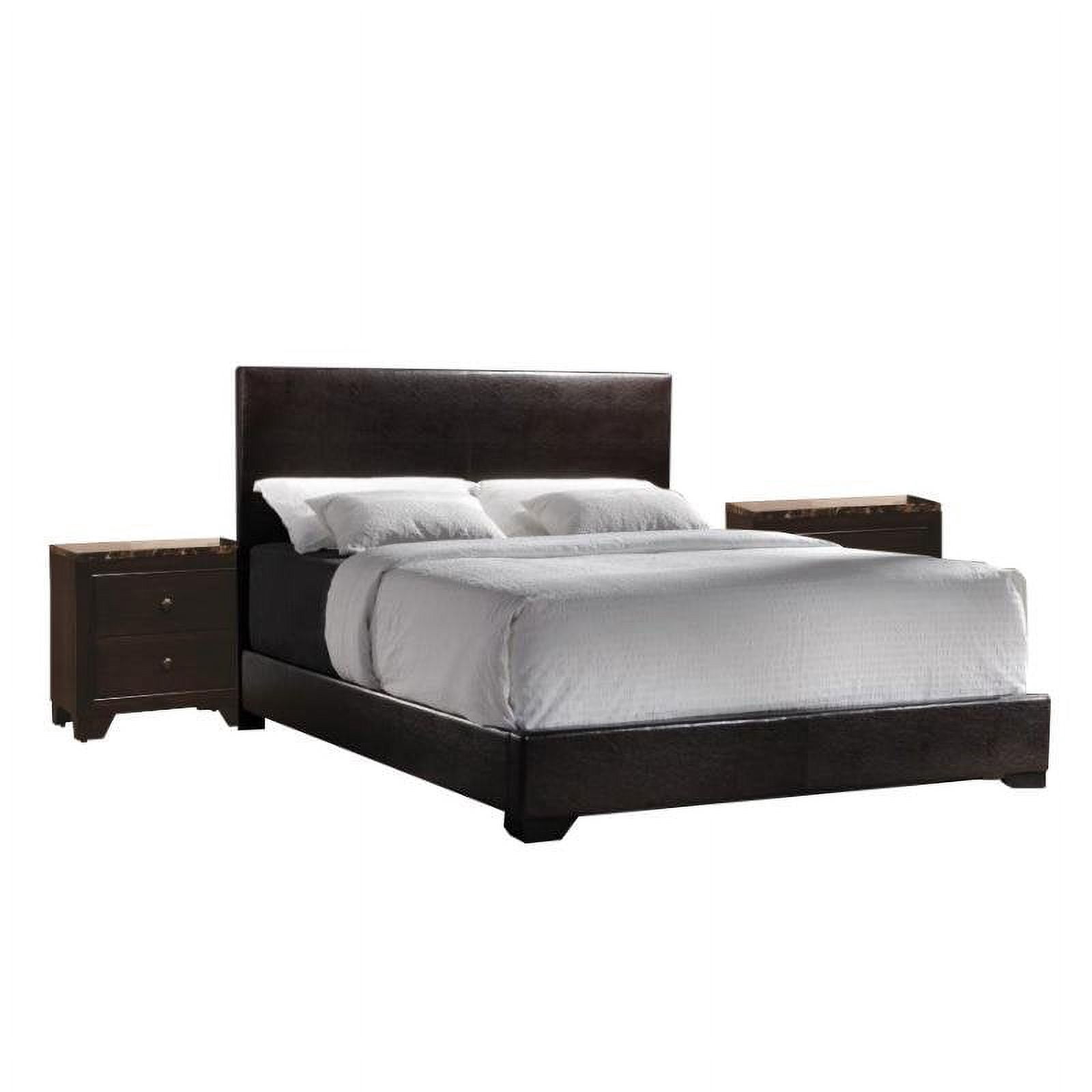 Coaster Conner 3PC Bedroom Set with Modern Panel Bed with Night Stand ...