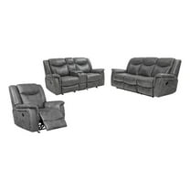 Coaster 2-Piece Farmhouse Upholstered Recessed Arms Leather Sofa Set in ...