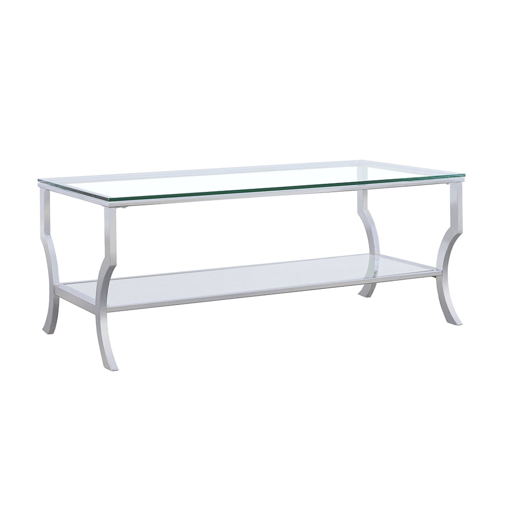 Saide Rectangular Glass Top Coffee Table Chrome - Walmart.com