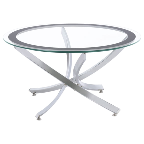 Coaster Furniture Glass Top Coffee Table, Chrome Finish, Shelf, Metal ...