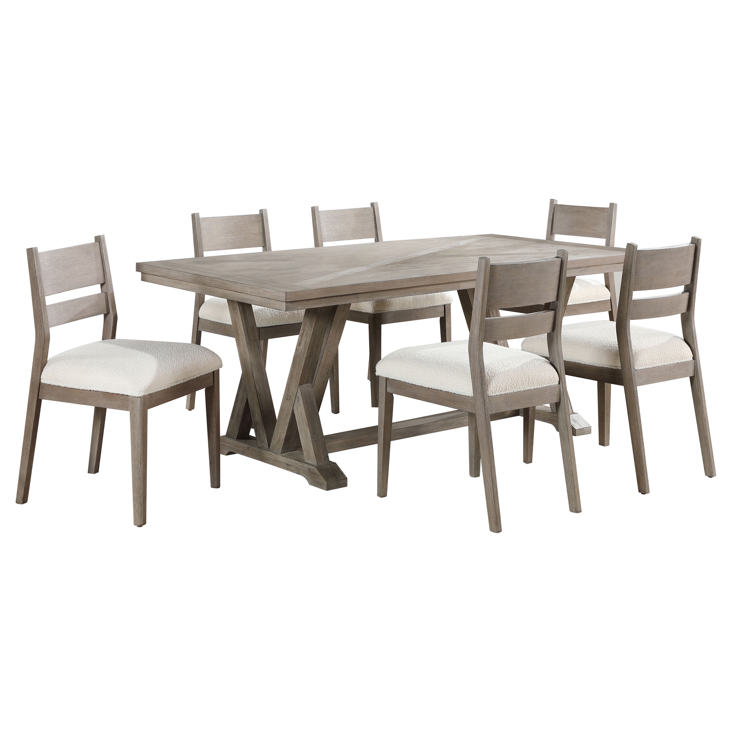 Coaster Cornelia 7-piece Rectangular Wood Dining Table Set Gray - Walmart.com