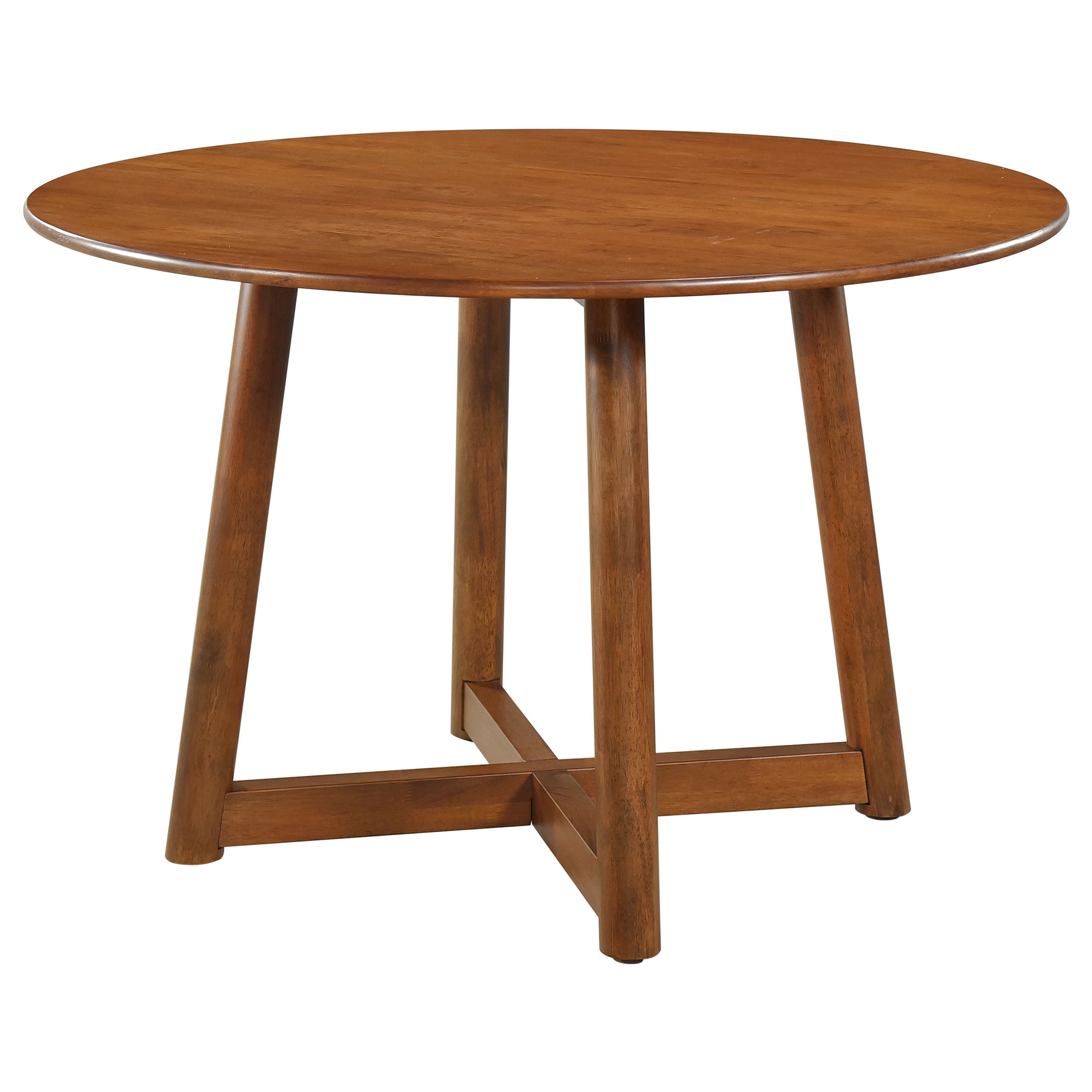 Coaster Dinah Mid-Century Round Solid Wood Dining Table Walnut ...