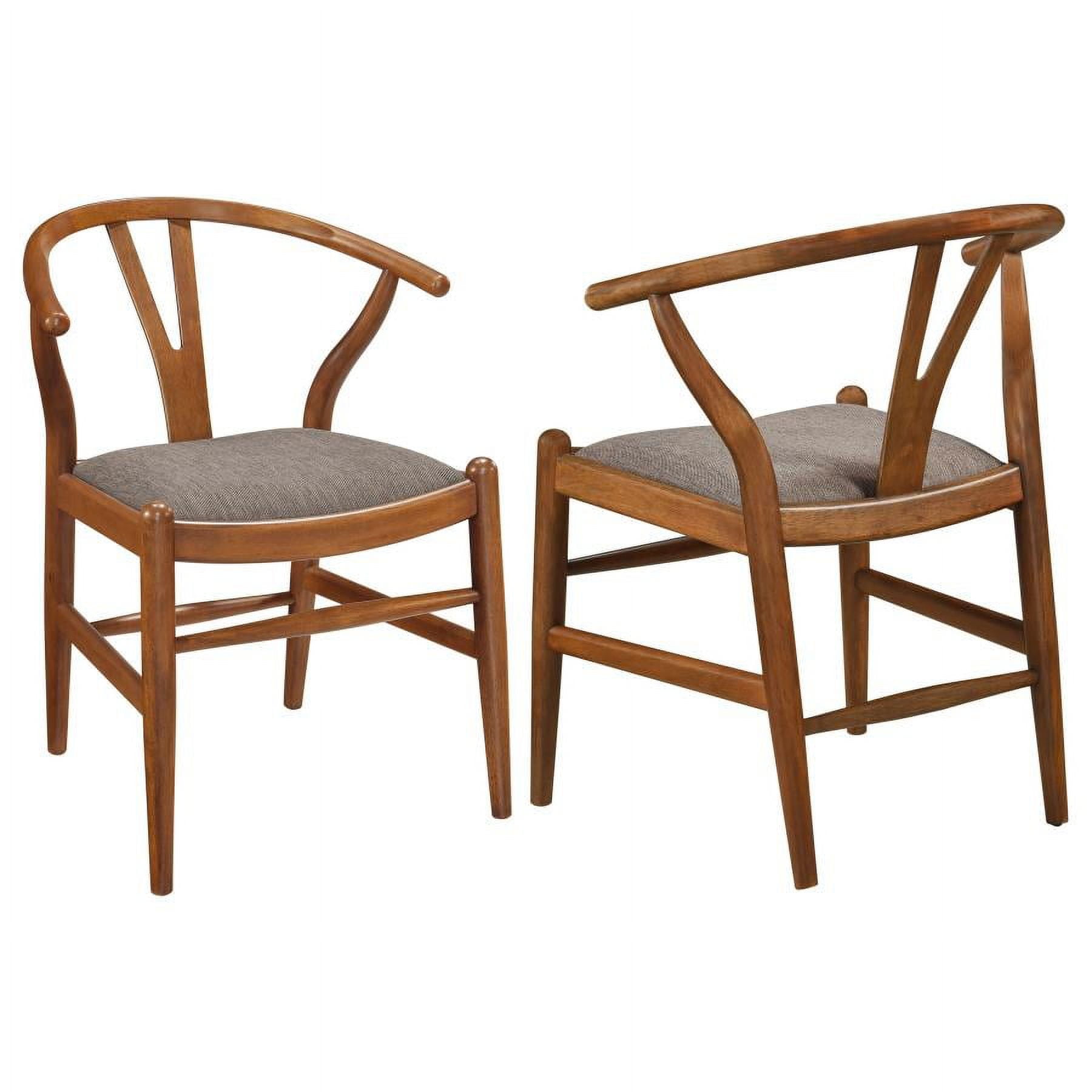 Coaster Dinah Wood Danish Y-Shaped Back Side Chair in Walnut and Brown ...