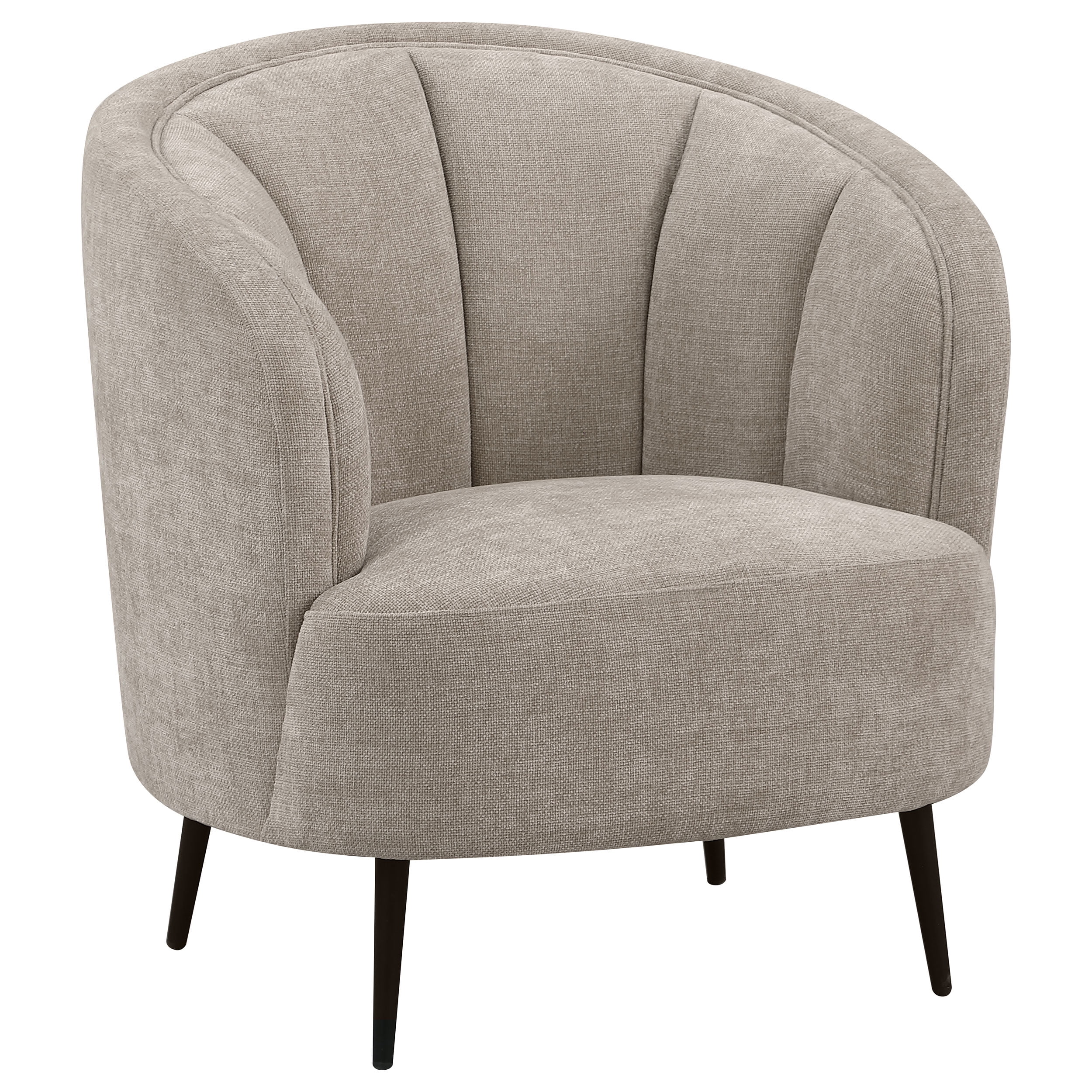 Ellorie Upholstered Channel Back Curved Chair Beige - Walmart.com