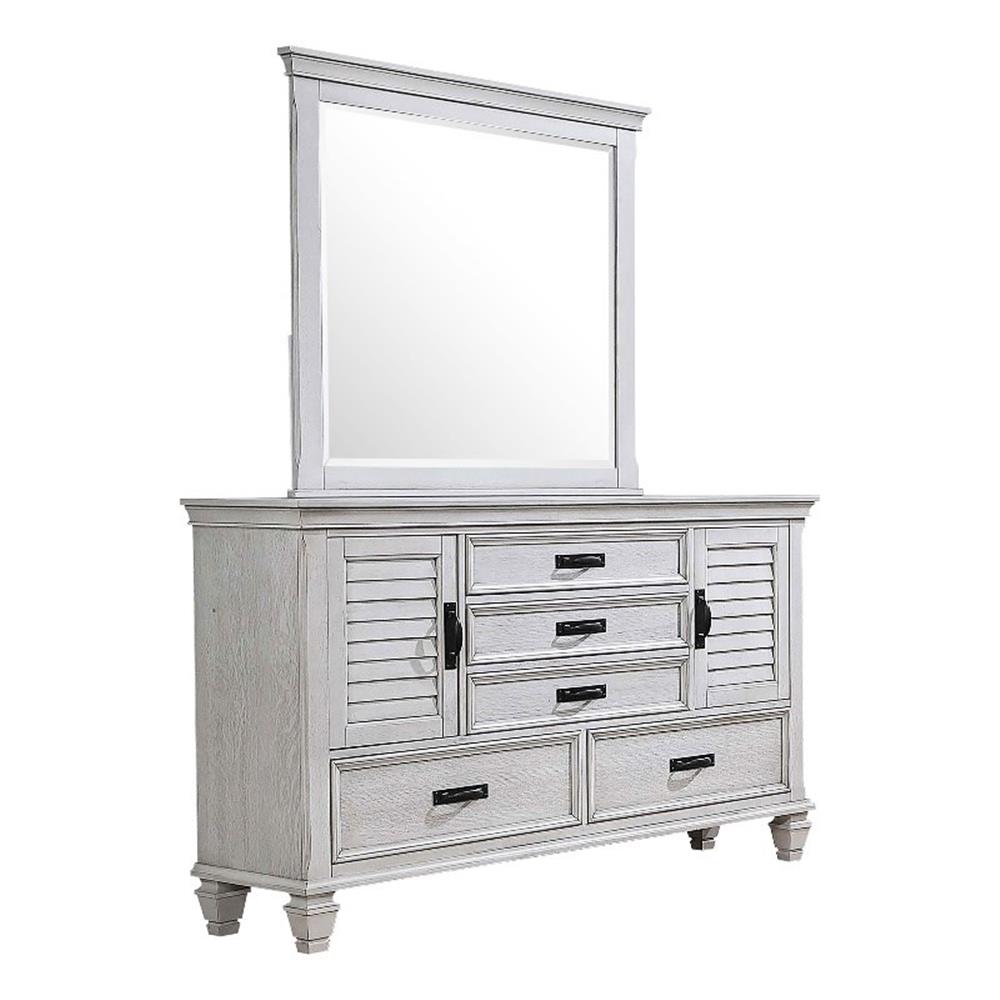 Franco 5-drawer Dresser with Mirror Distressed White - Walmart.com