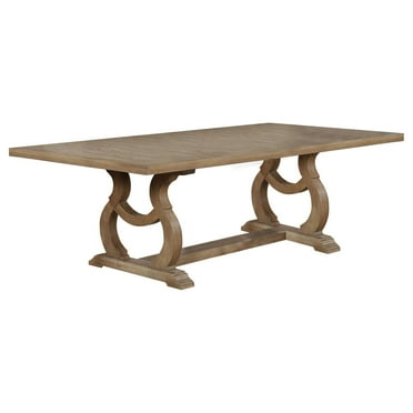 Brockway Trestle Dining Table Barley Brown - Walmart.com