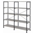 Coaster Furniture Rustic Industrial 4 Shelf Decorative Double Bookcase ...