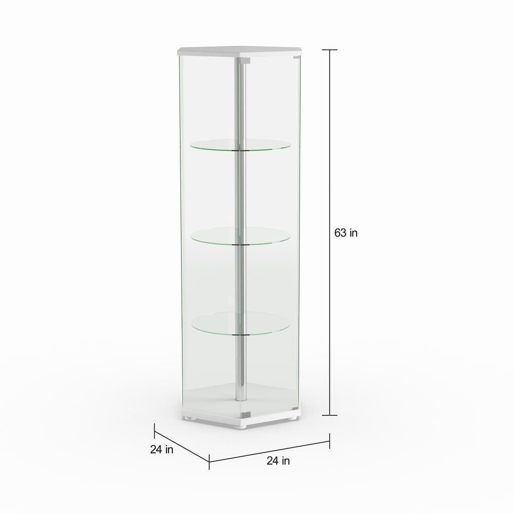 Coaster Furniture Zahavah 4-shelf Hexagon Shaped Curio Cabinet White ...