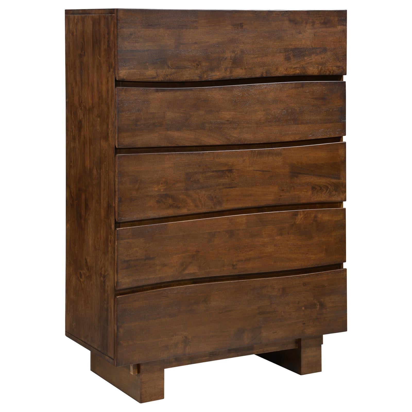 Coaster Genevieve 5 Drawer Modern Wood Rectangular Chest in Dark Brown ...