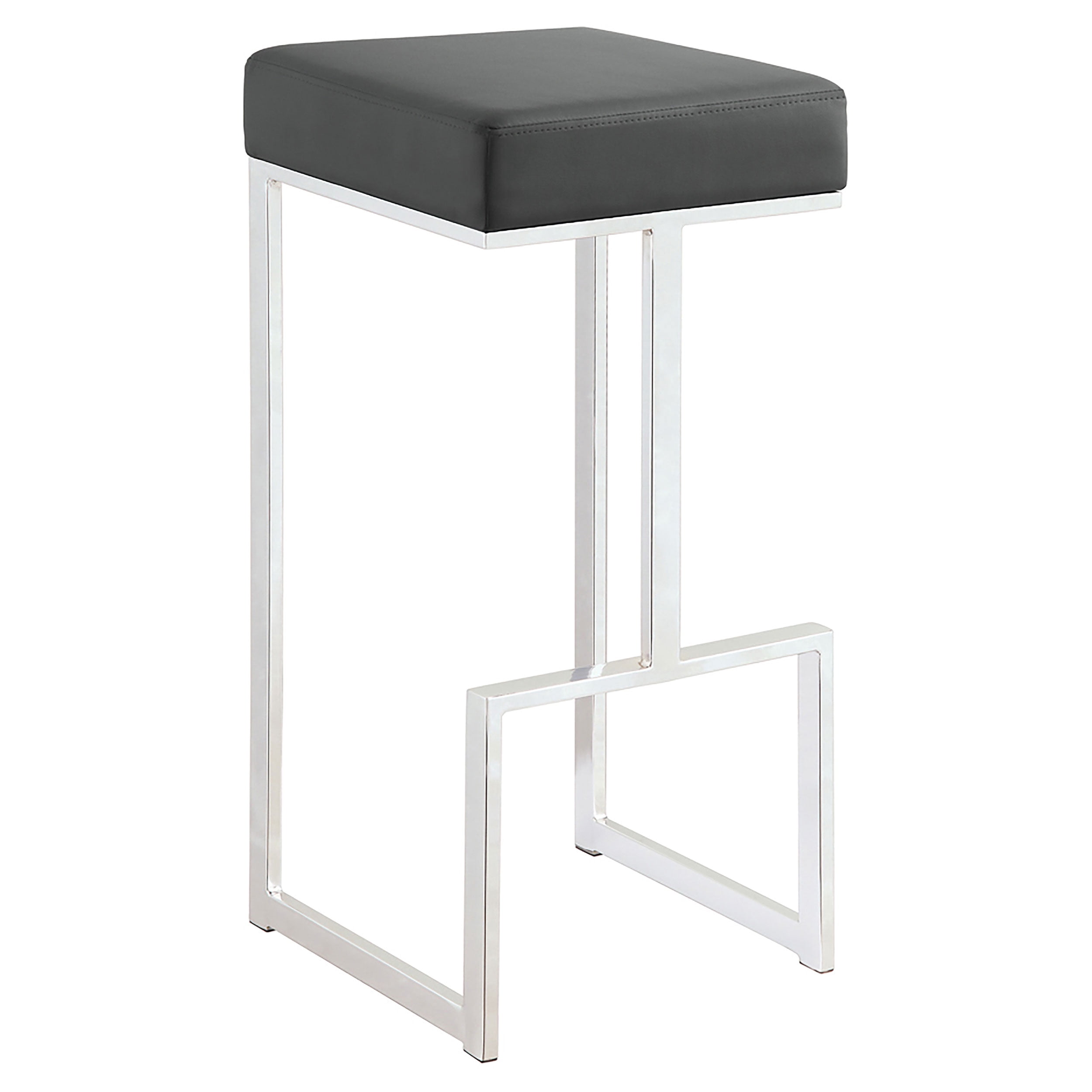 Gervase Square Bar Stool Grey and Chrome - Walmart.com