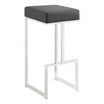 Comstock Velvet Upholstered Low Back Bar Stool in Grey and Gold ...