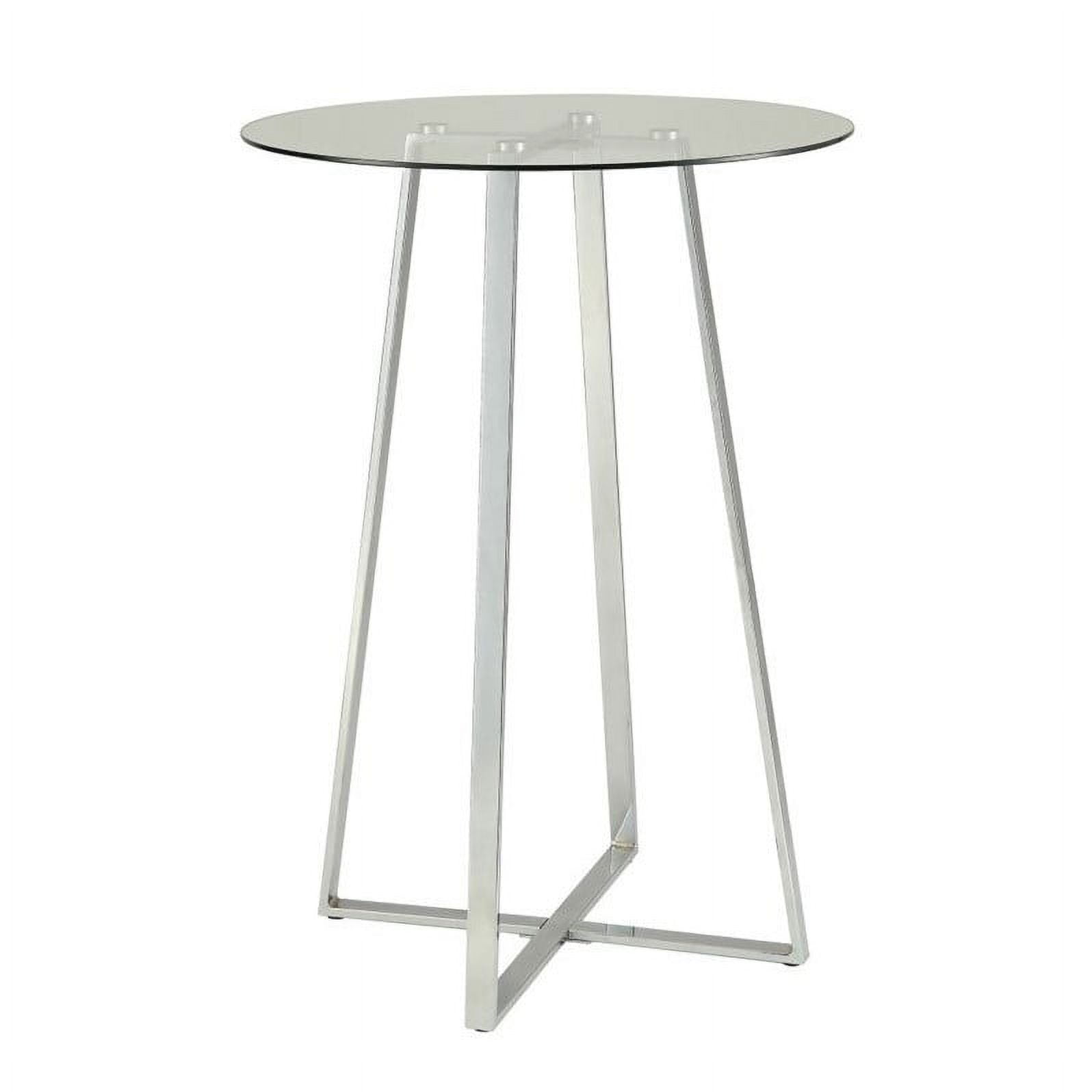 Coaster Glass Top Pub Table in Chrome - Walmart.com